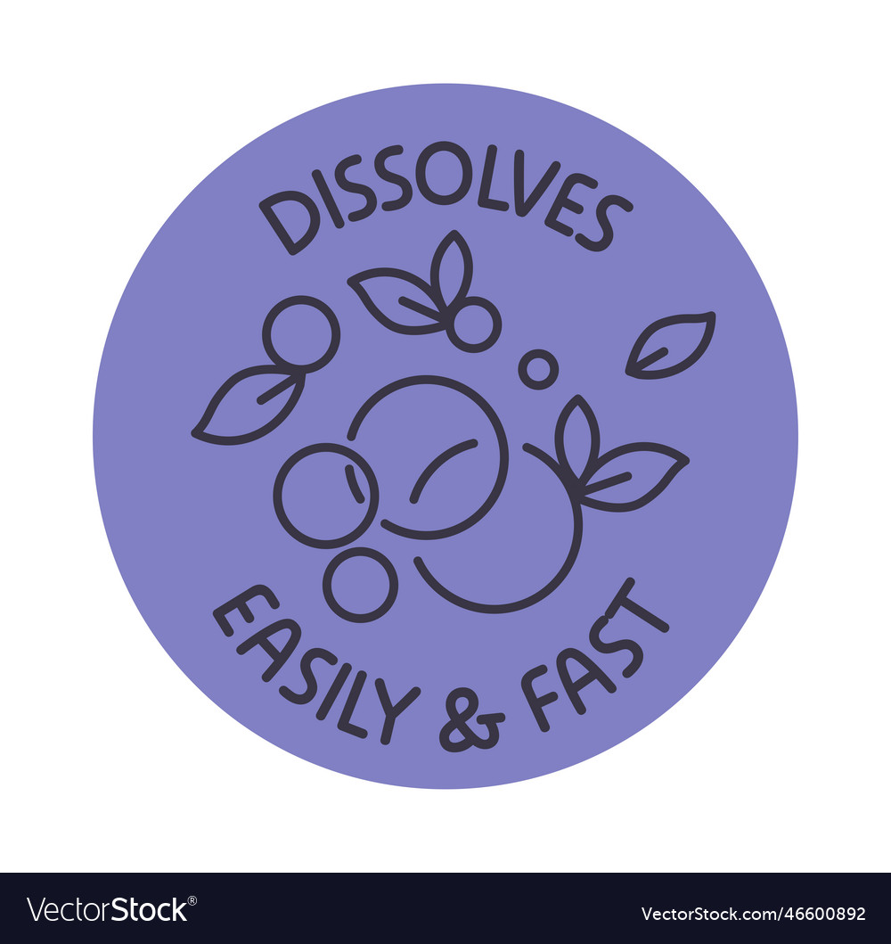 Dissolves easily and fast detergent logotype Vector Image