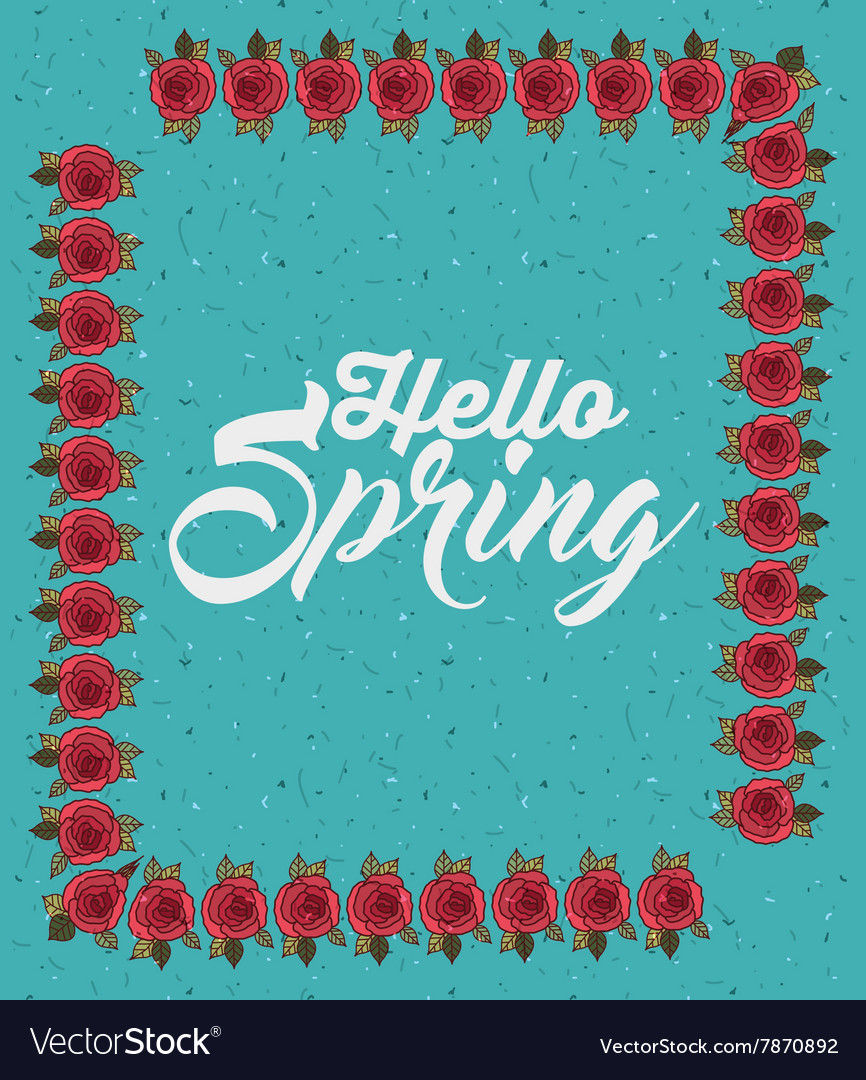 Hello spring design Royalty Free Vector Image - VectorStock