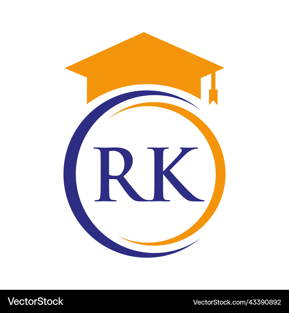Letter rk education logo concept with educational Vector Image
