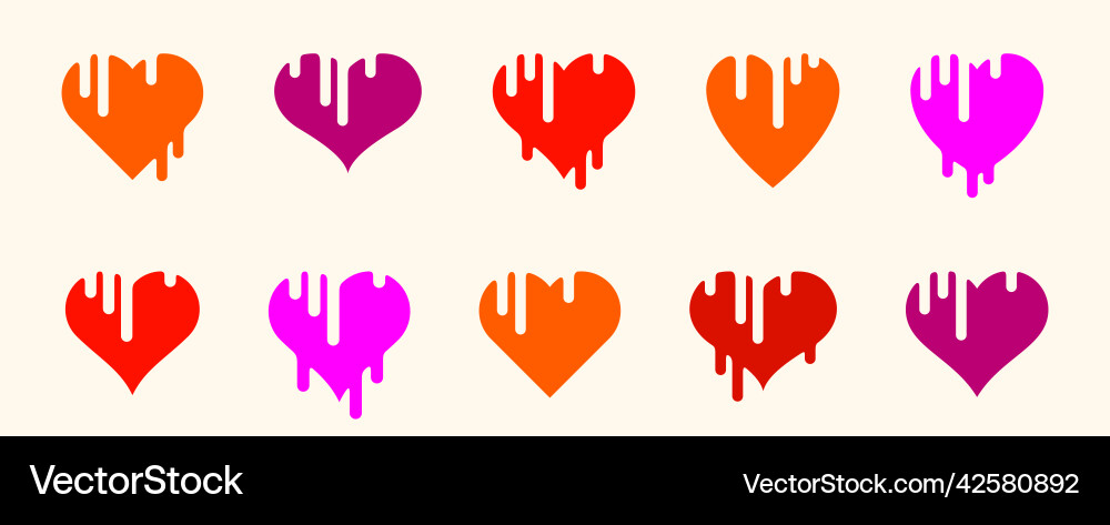 Melting hearts or with paint blood Royalty Free Vector Image