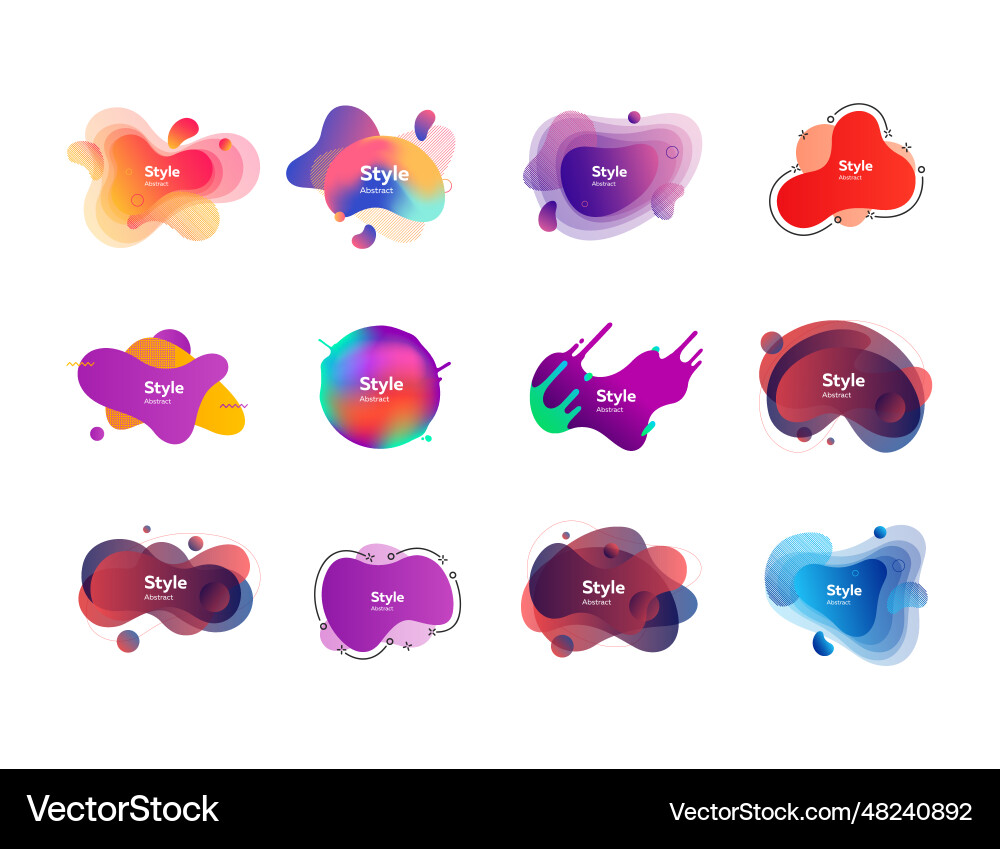 Modern fluid gradient elements Royalty Free Vector Image