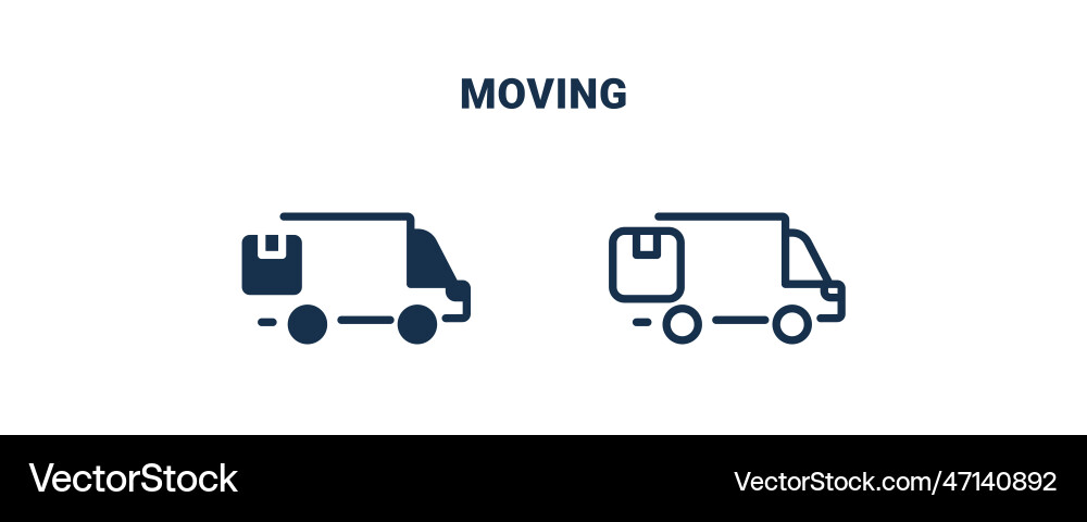 Moving icon outline and filled icon from Vector Image