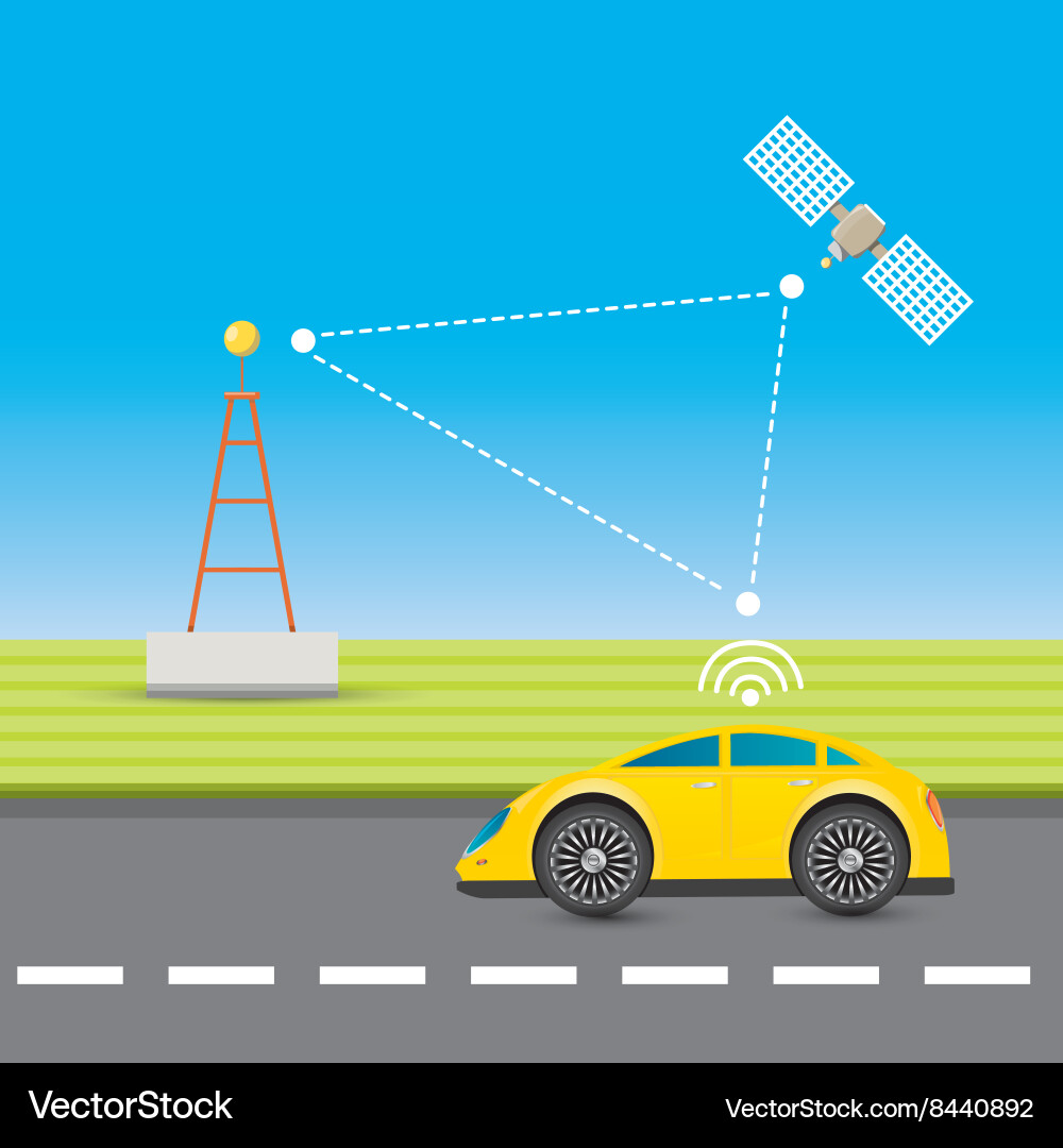 Self driving car concept cartoon infographic Vector Image