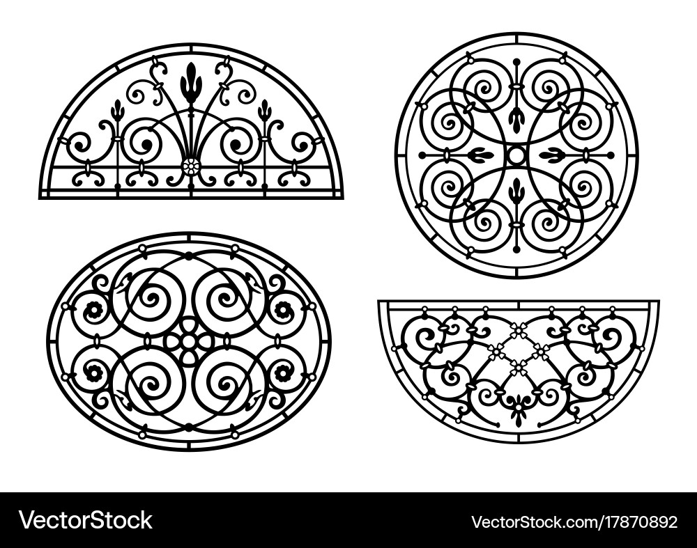Set of forged lattices Royalty Free Vector Image