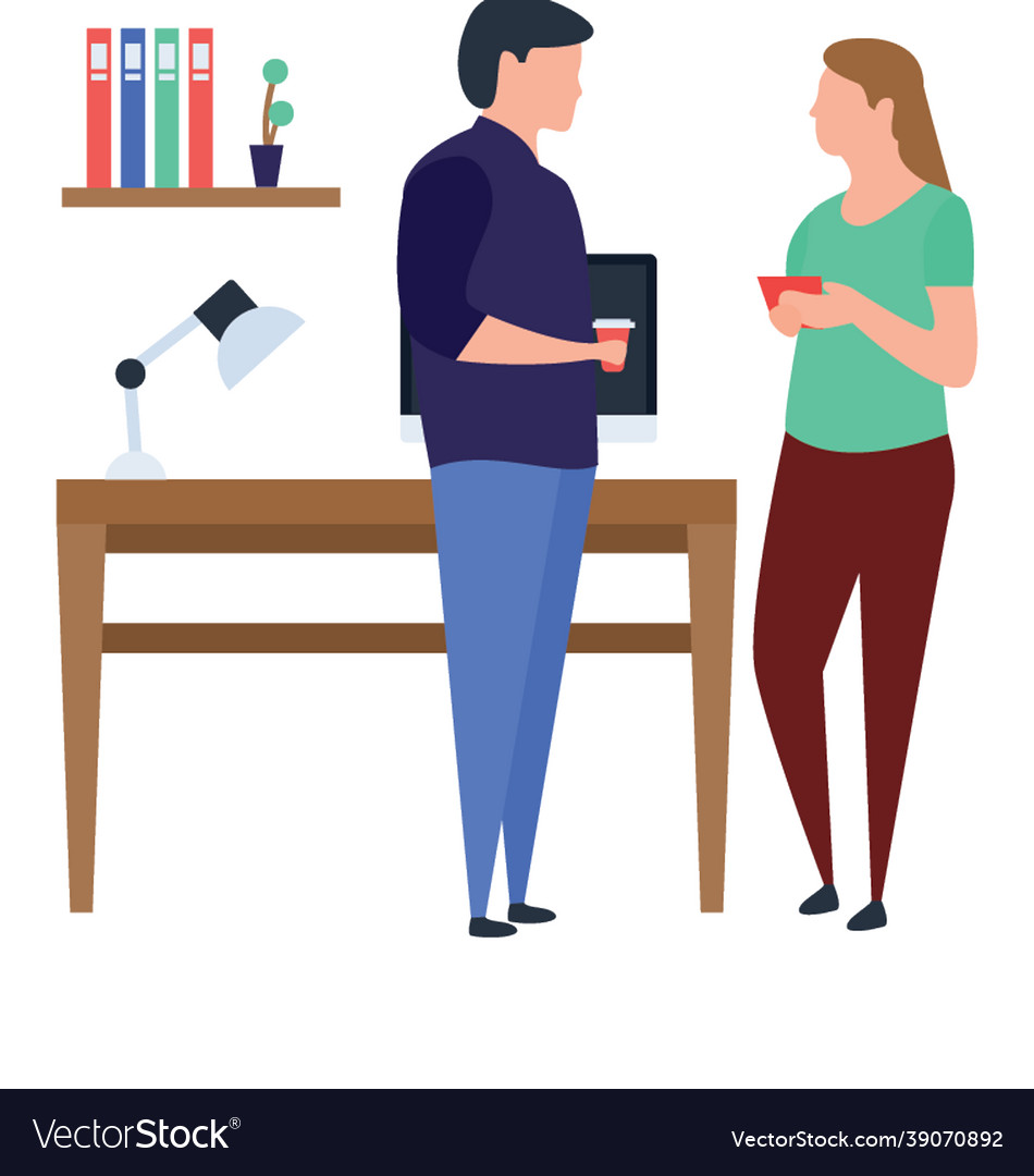 Tea break Royalty Free Vector Image - VectorStock