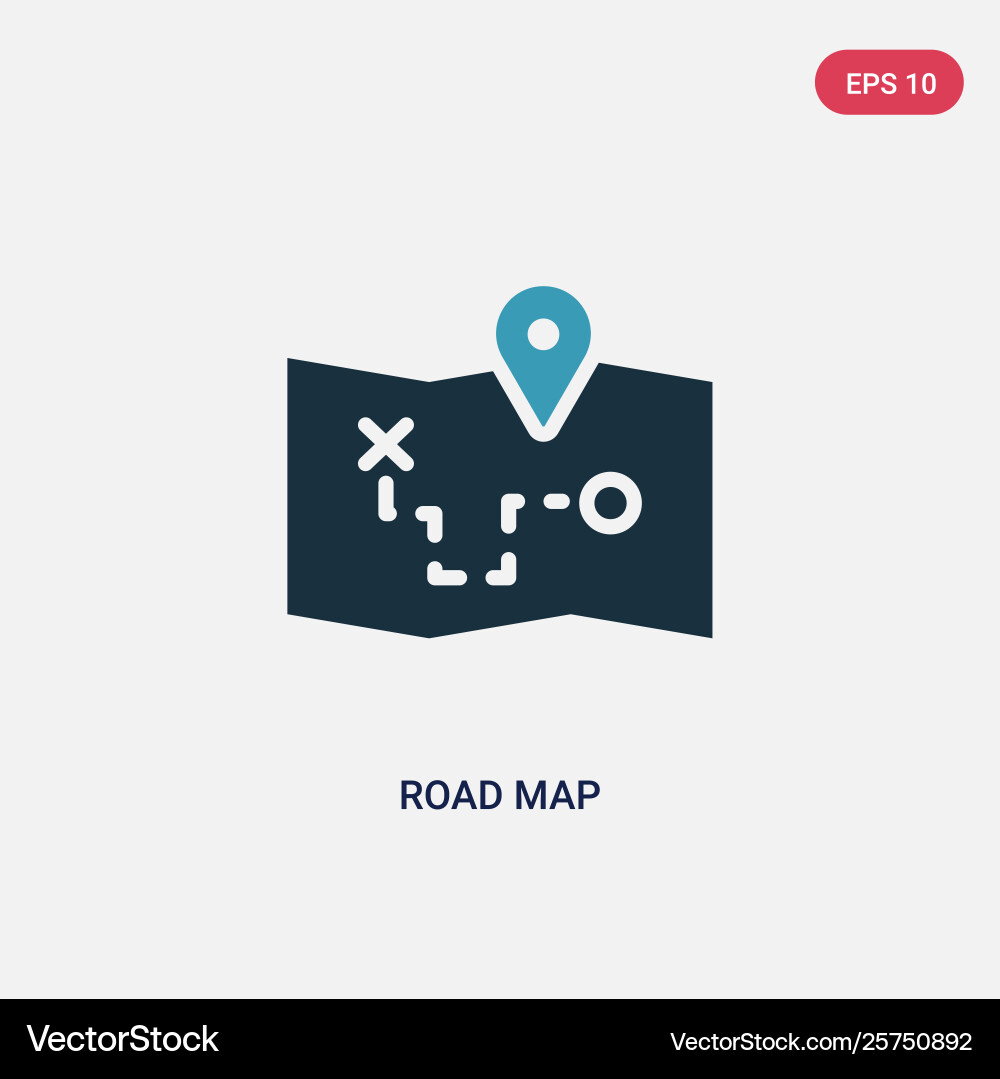 Two color road map icon from travel concept Vector Image