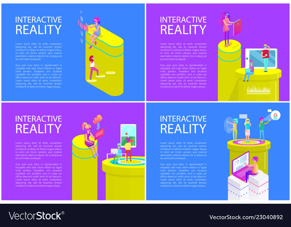 Virtual interactive reality Royalty Free Vector Image