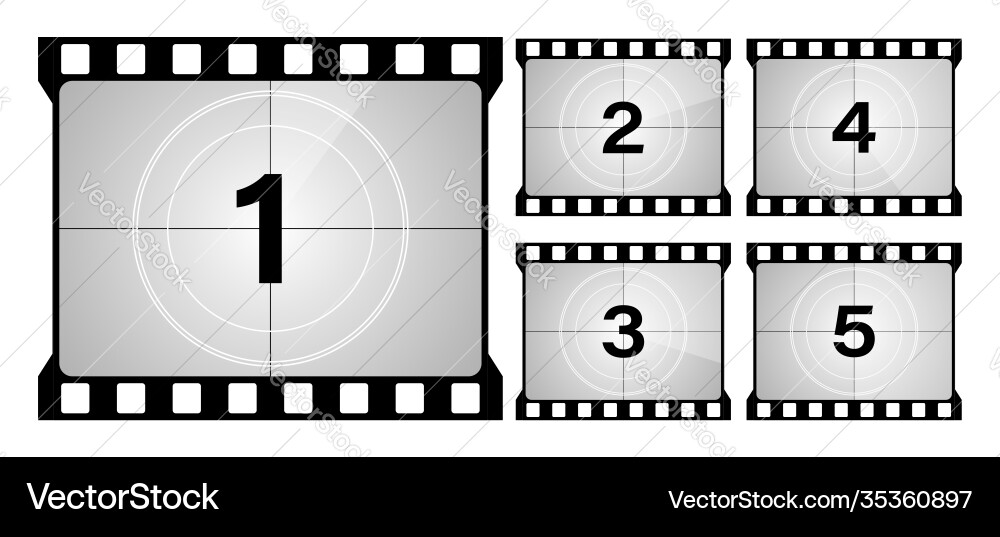 A classic movie countdown frame at number one Vector Image