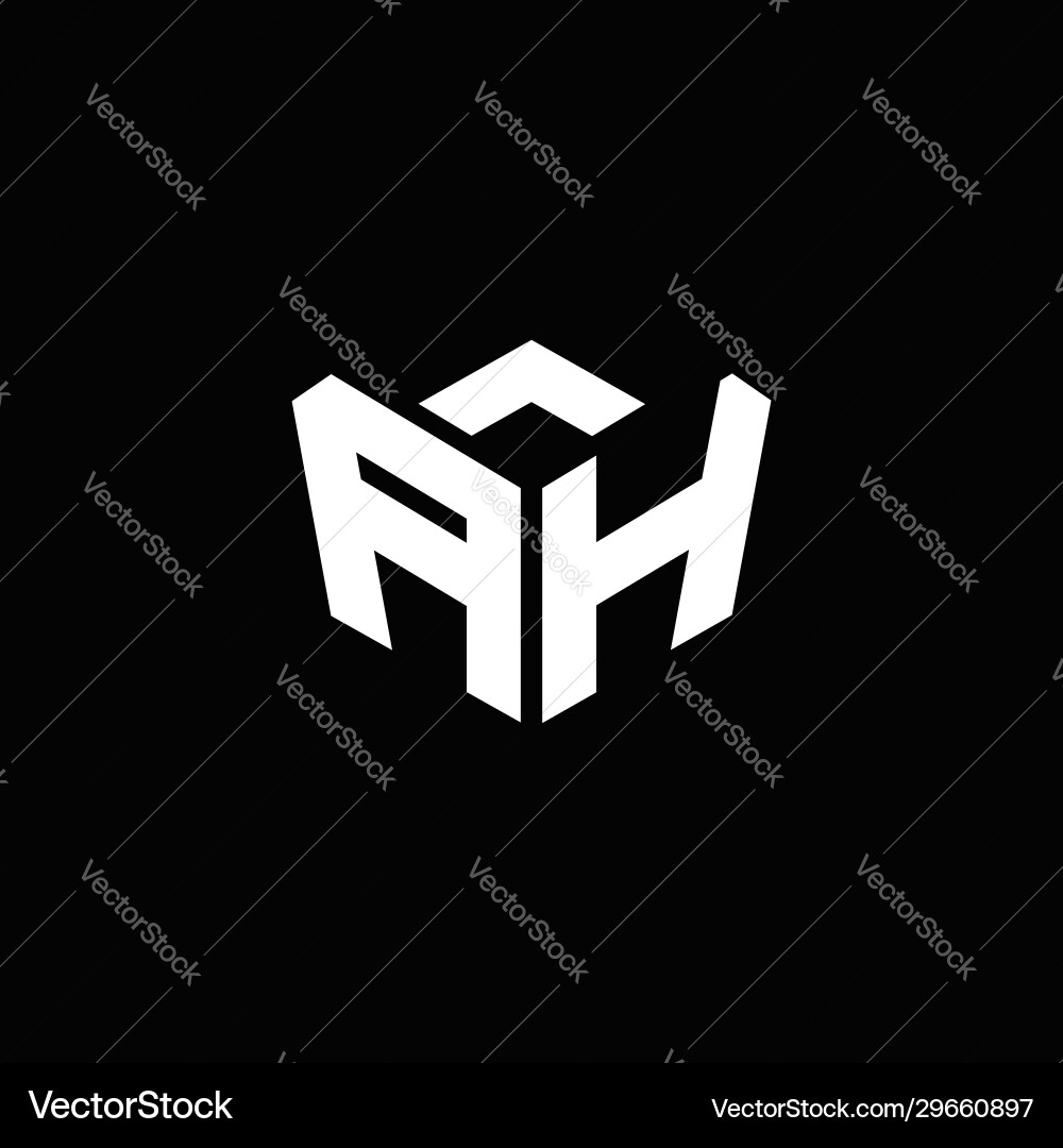Ah logo monogram with emblem style ribbon design Vector Image