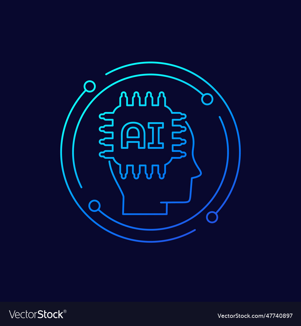 Ai technology icon artificial intelligence Vector Image