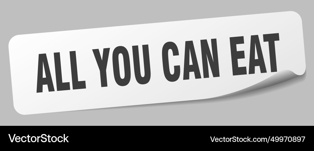 All you can eat sticker label Royalty Free Vector Image