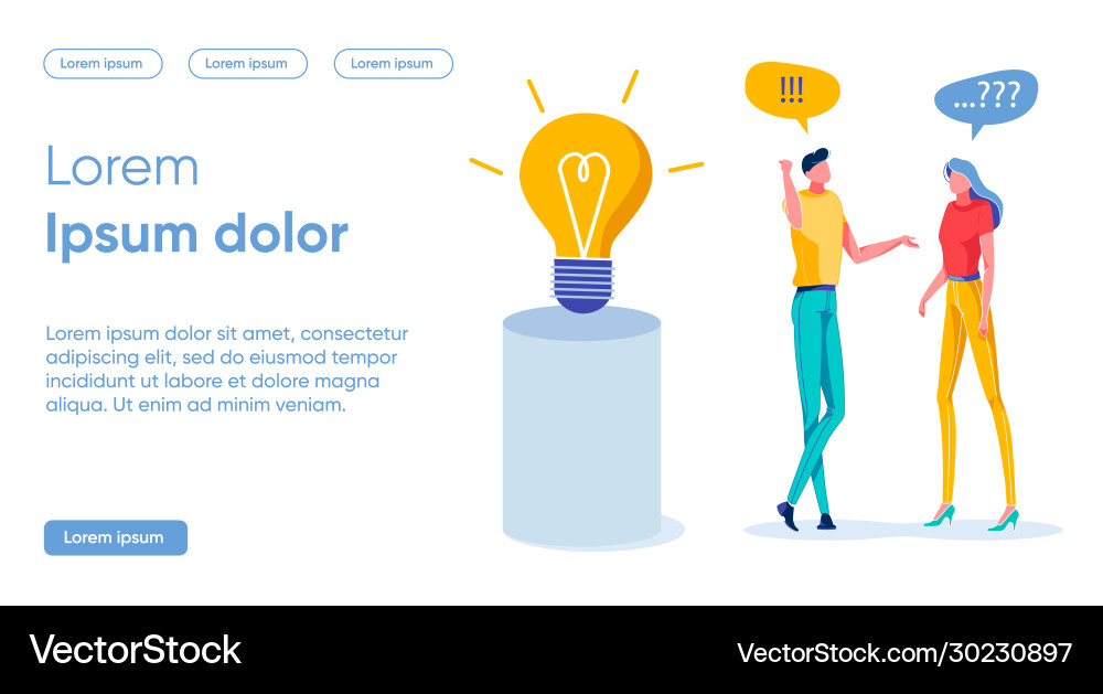 Banner discussion benefits bright idea concept Vector Image