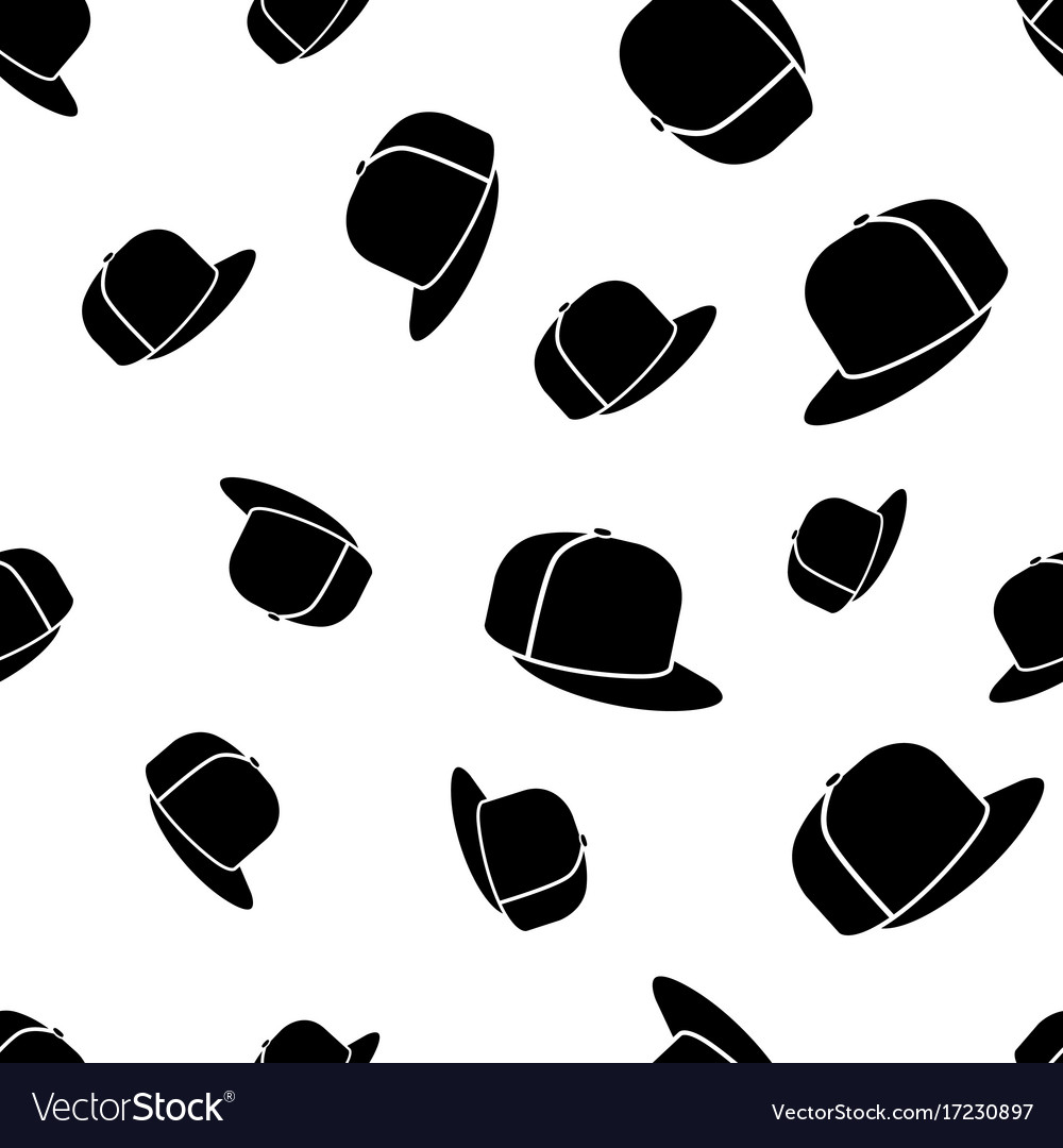 Baseball cap seamless pattern Royalty Free Vector Image