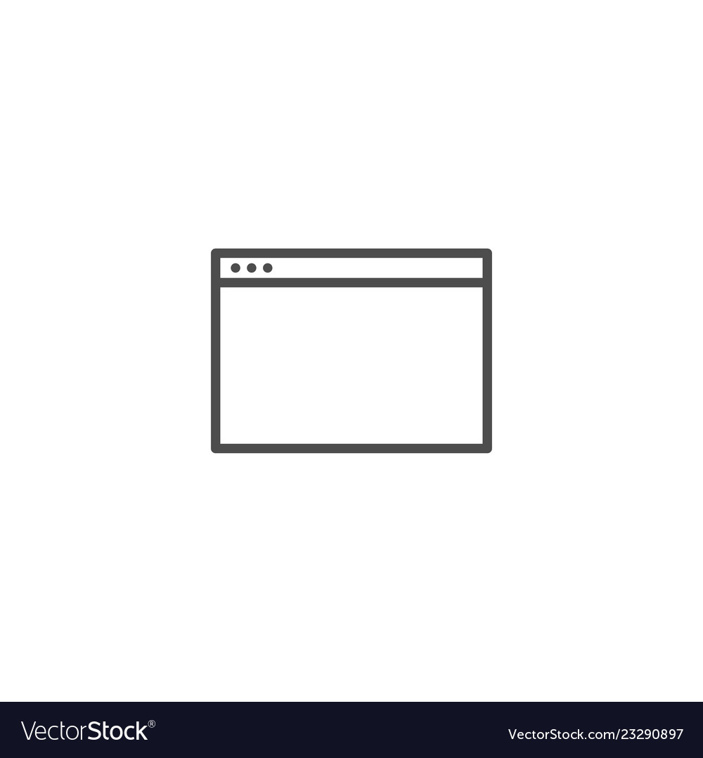 Browser line icon isolated on white background Vector Image