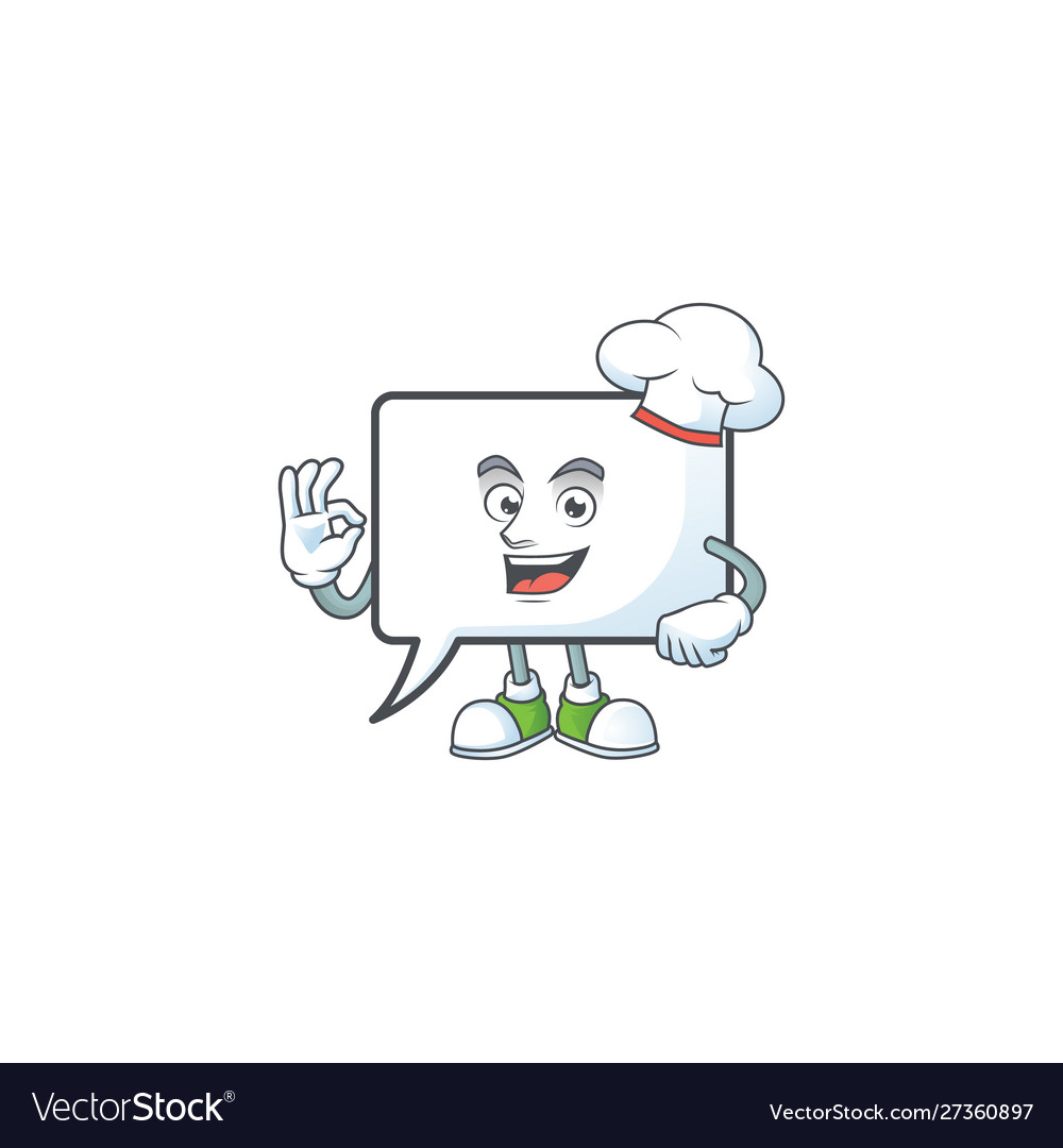 Chef rectangle bubble for comic column text Vector Image
