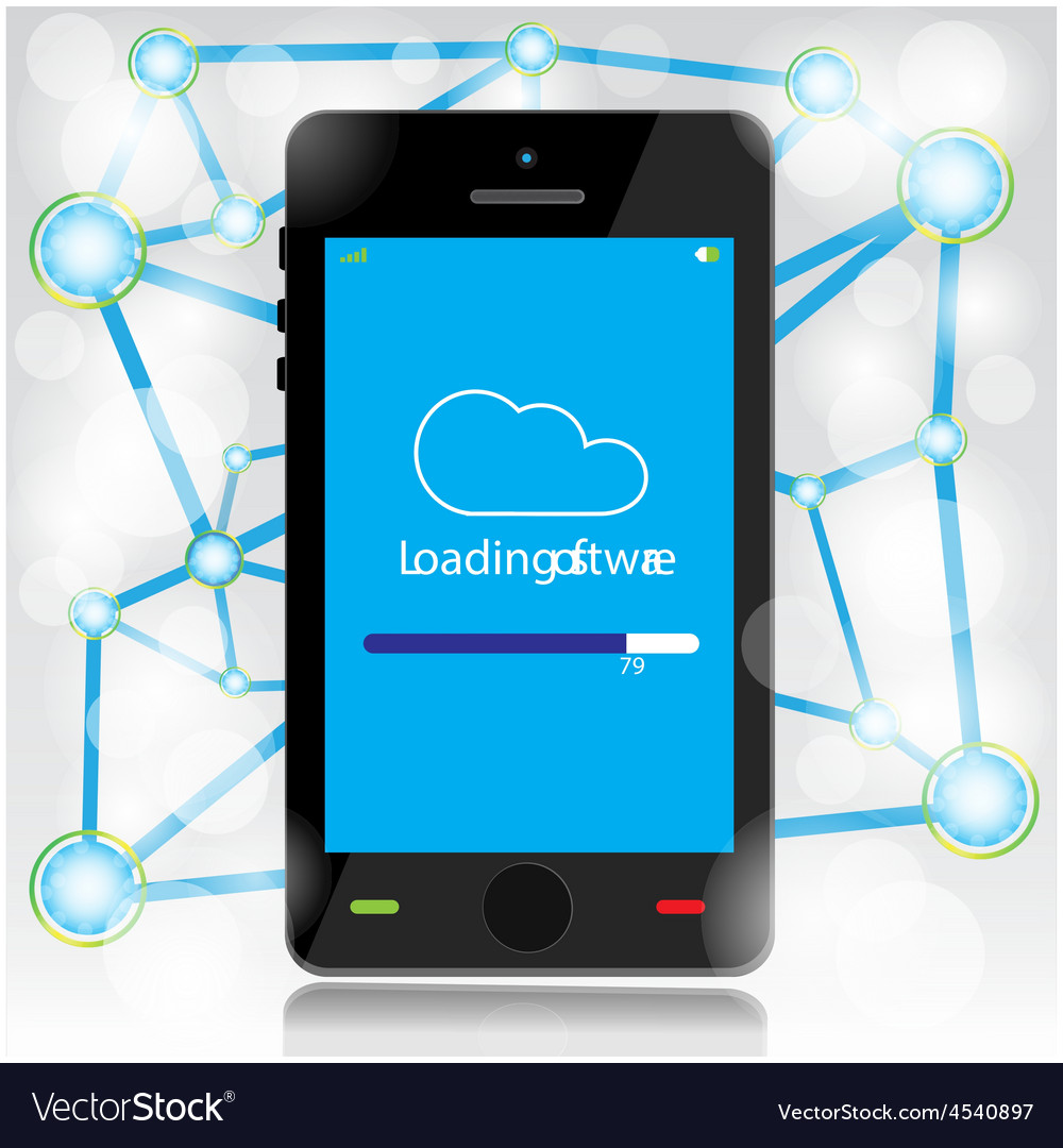 Cloud computing loading on mobile Royalty Free Vector Image Cloud computing loading on mobile Royalty Free Vector Image