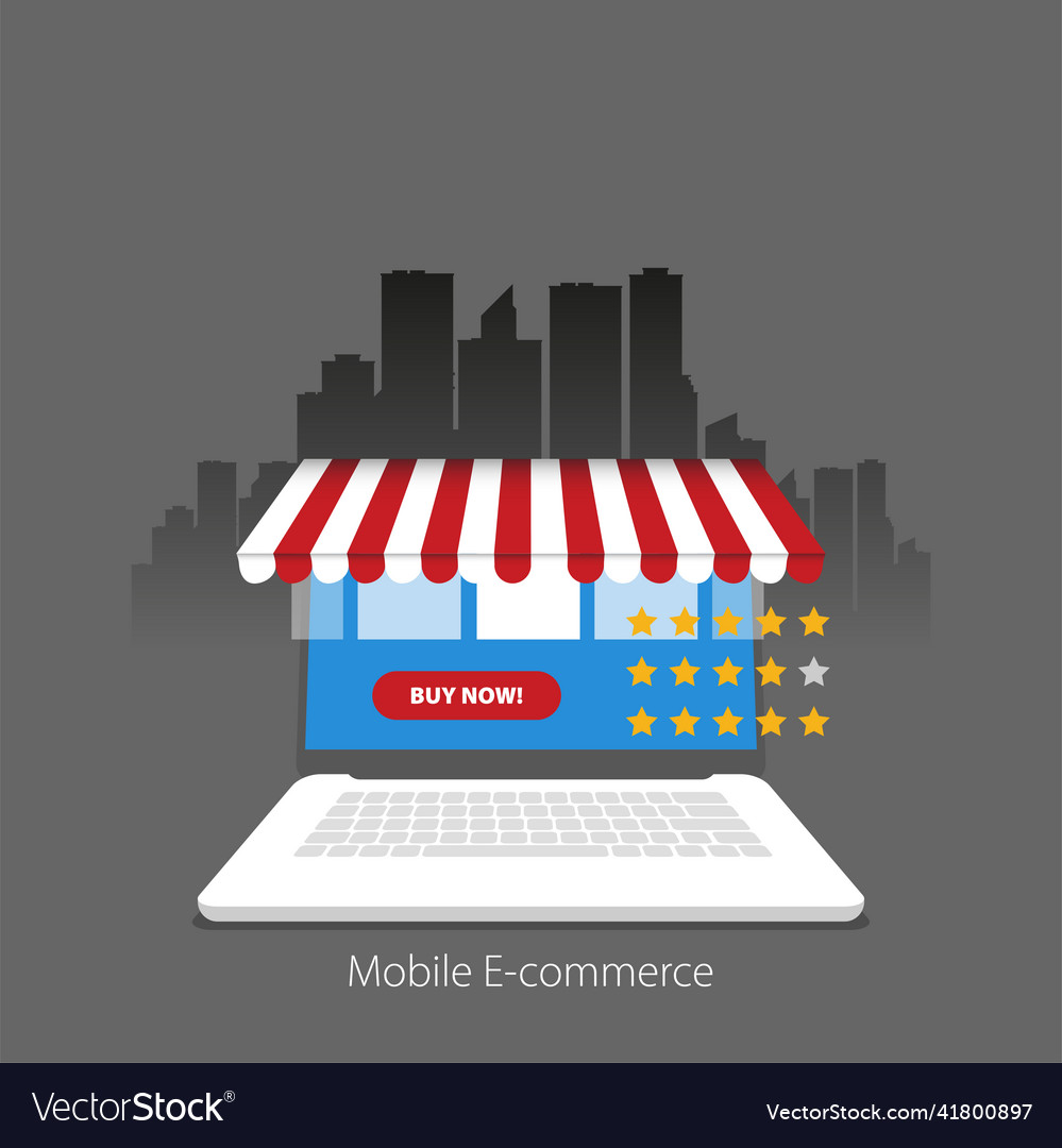Flat design concept e-commerce Royalty Free Vector Image