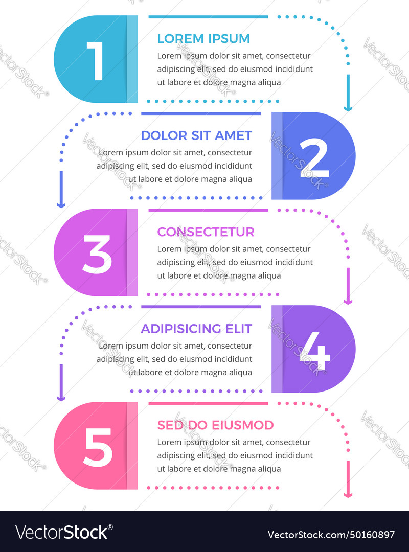 Infographic template - 5 elements Royalty Free Vector Image