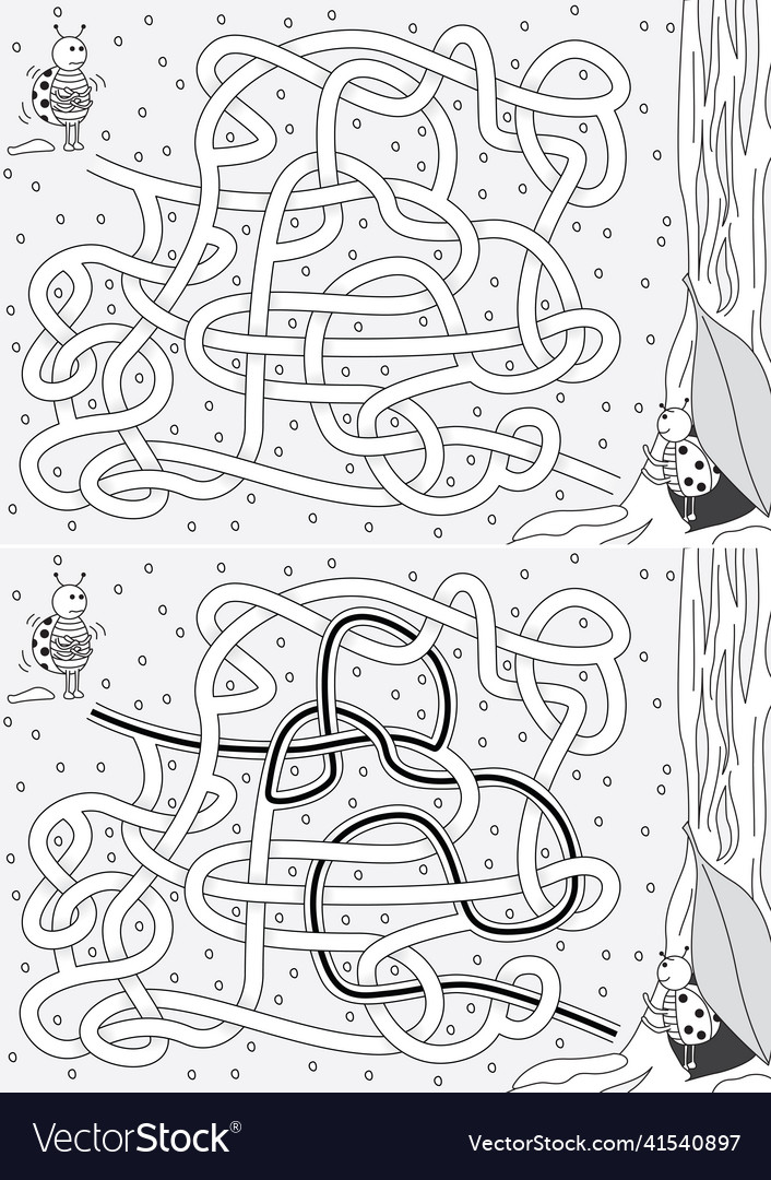 Ladybug maze Royalty Free Vector Image - VectorStock