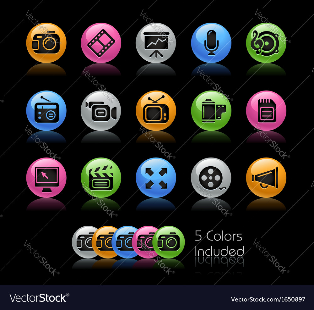 Multimedia icons Royalty Free Vector Image - VectorStock