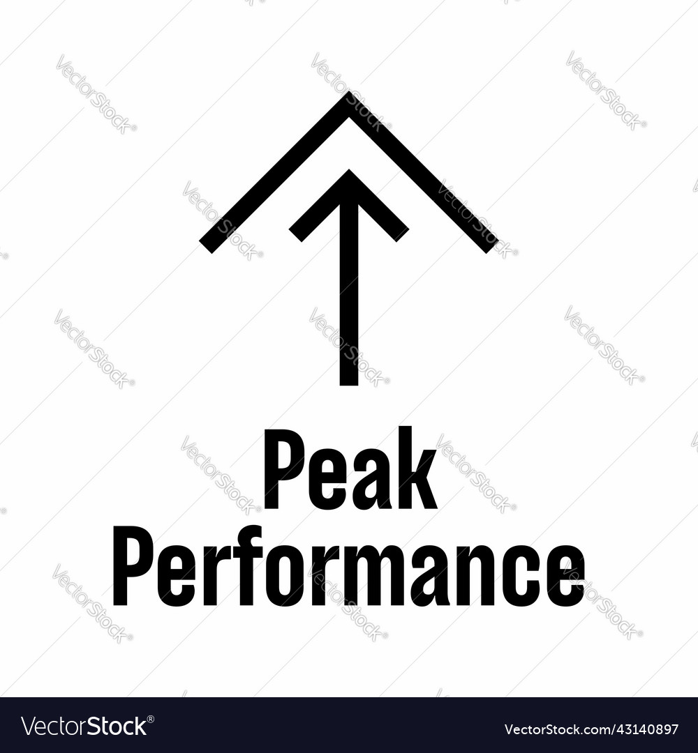 Peak performance information sign Royalty Free Vector Image
