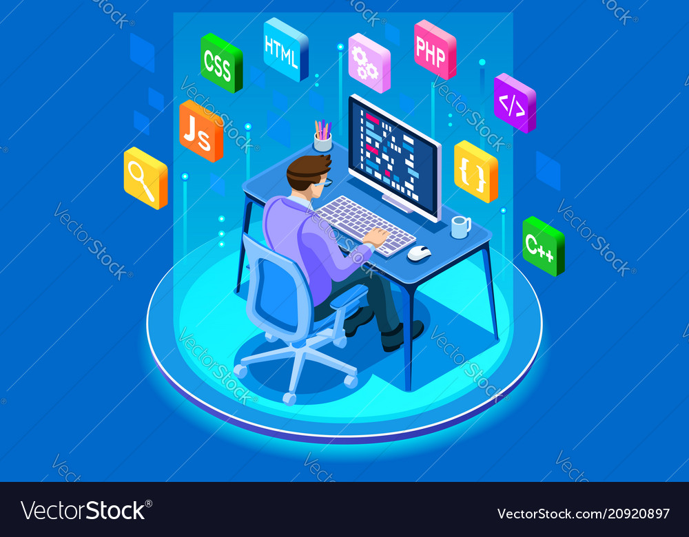 Programmer and engineering development Royalty Free Vector