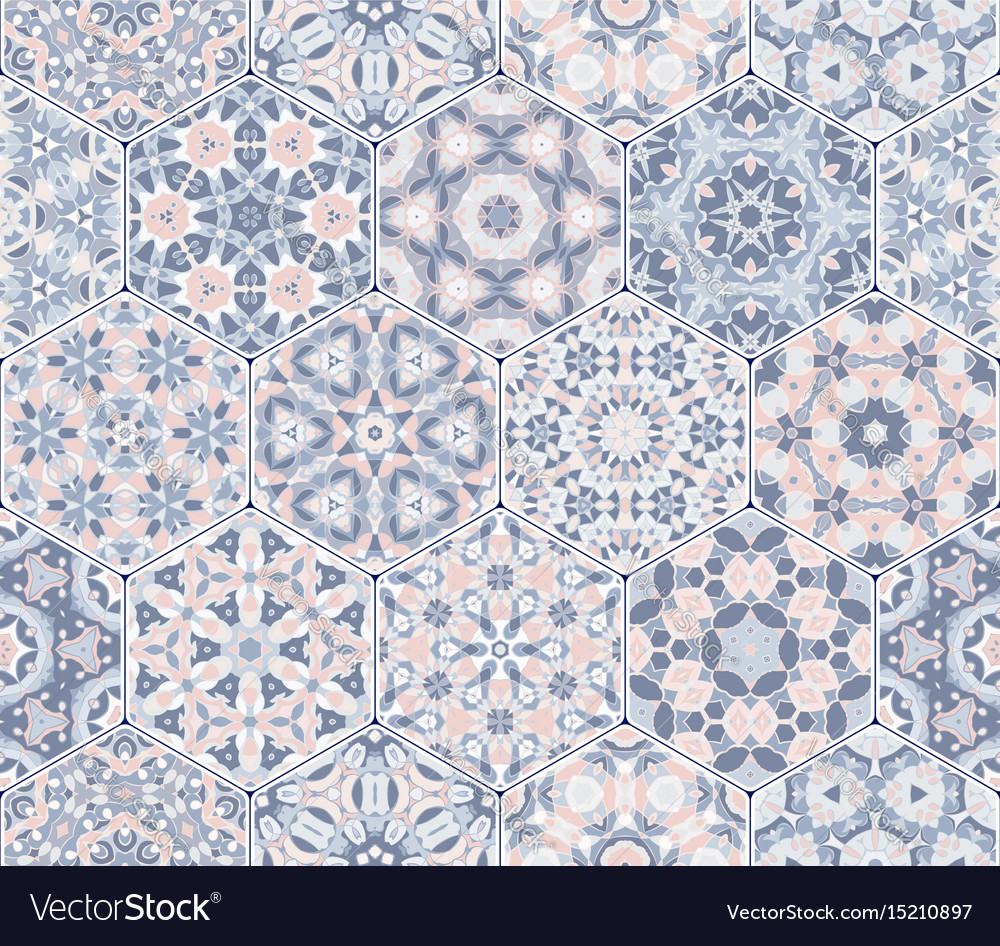 Set of hexagonal patterns Royalty Free Vector Image