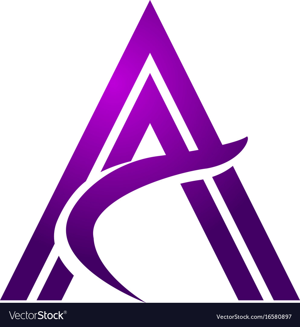 Stylish purple initial Royalty Free Vector Image
