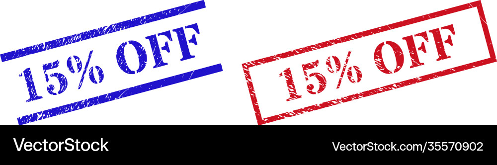 15 percents off grunge rubber stamp watermarks Vector Image