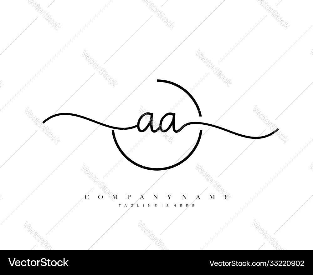 Aa initial handwriting logo Royalty Free Vector Image