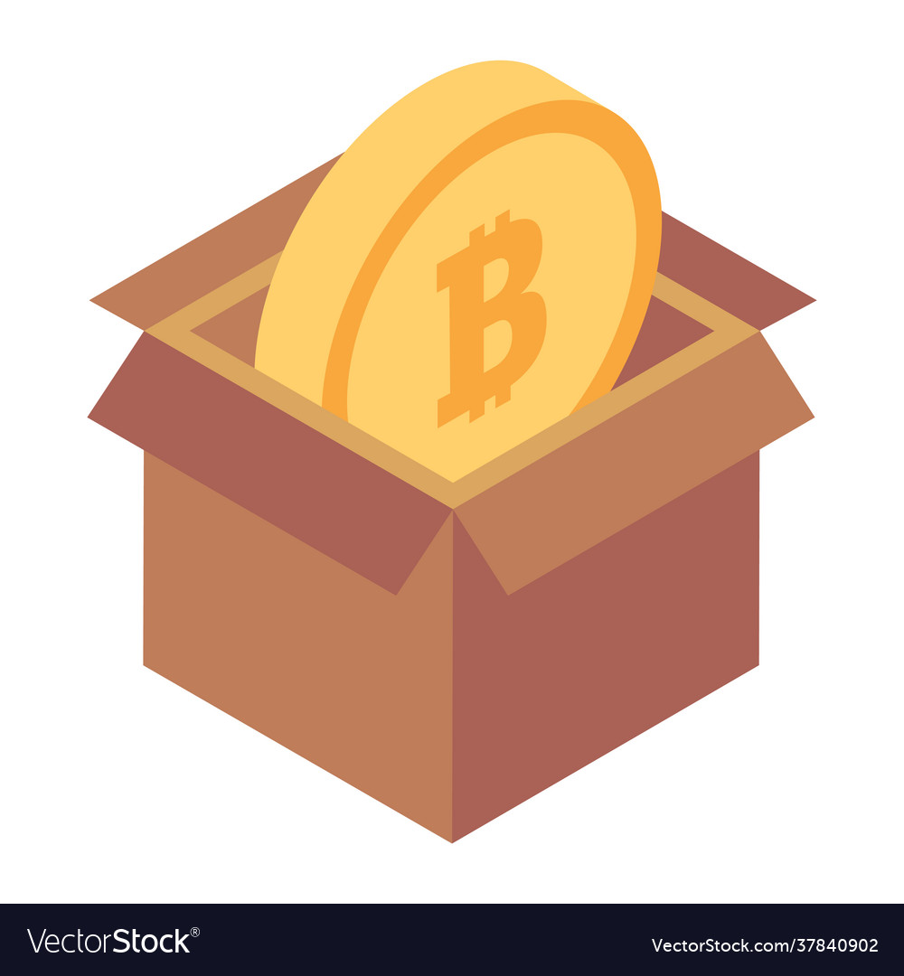 Bitcoin box Royalty Free Vector Image - VectorStock
