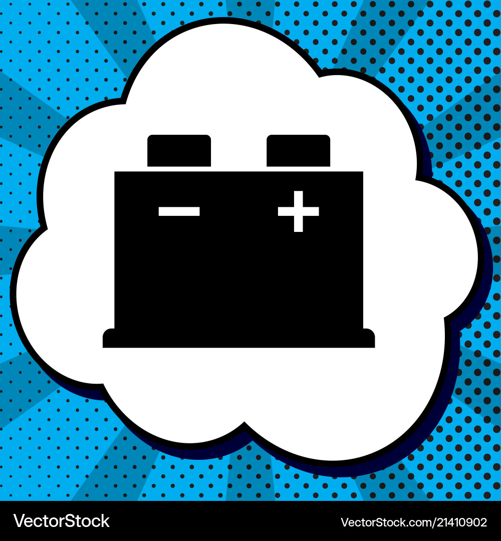 Car battery sign black icon in bubble Royalty Free Vector