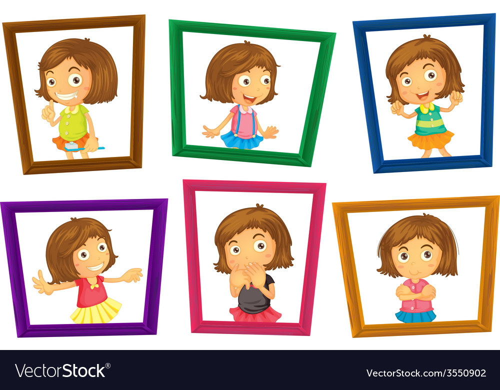 Children and frames Royalty Free Vector Image - VectorStock