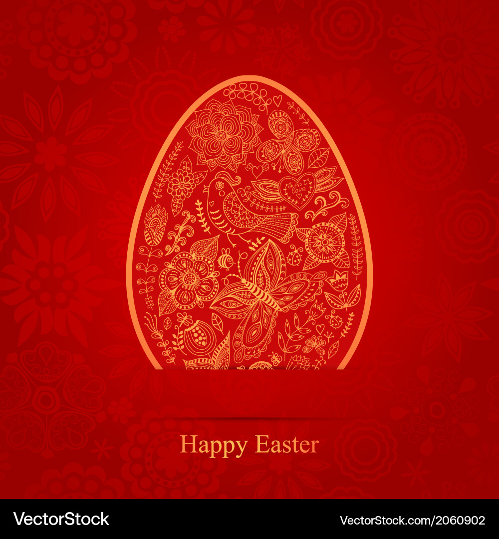 Easter egg made of flowers floral egg Royalty Free Vector