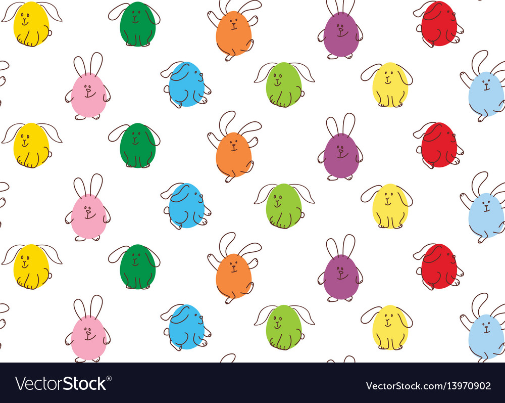 Easter seamless pattern bunnies Royalty Free Vector Image