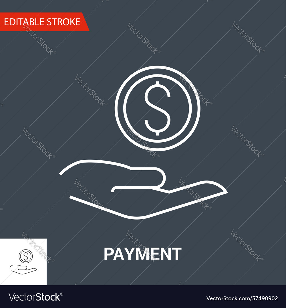 Payment icon thin line Royalty Free Vector Image