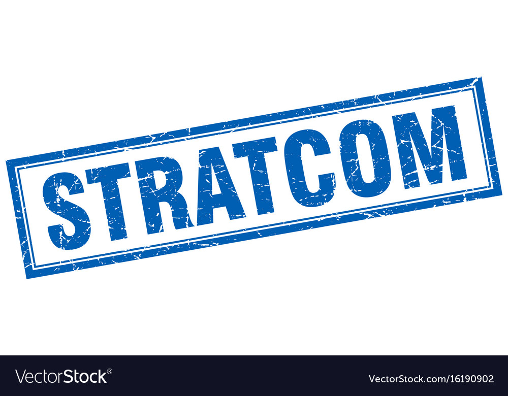 Stratcom square stamp Royalty Free Vector Image