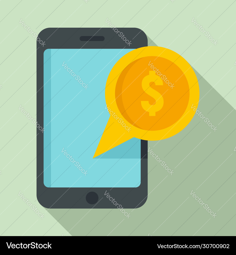 Success smartphone money transfer icon flat style Vector Image