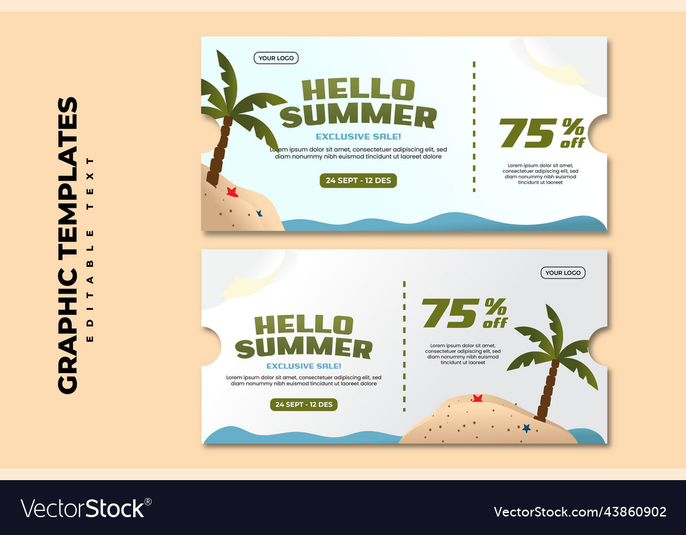 Summer graphic template editable simple Royalty Free Vector
