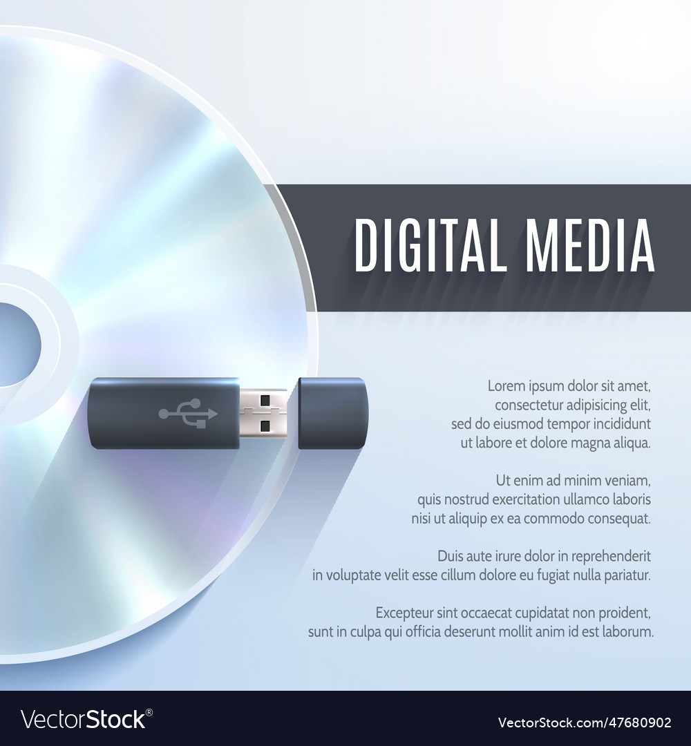 Usb flash drive with cd Royalty Free Vector Image