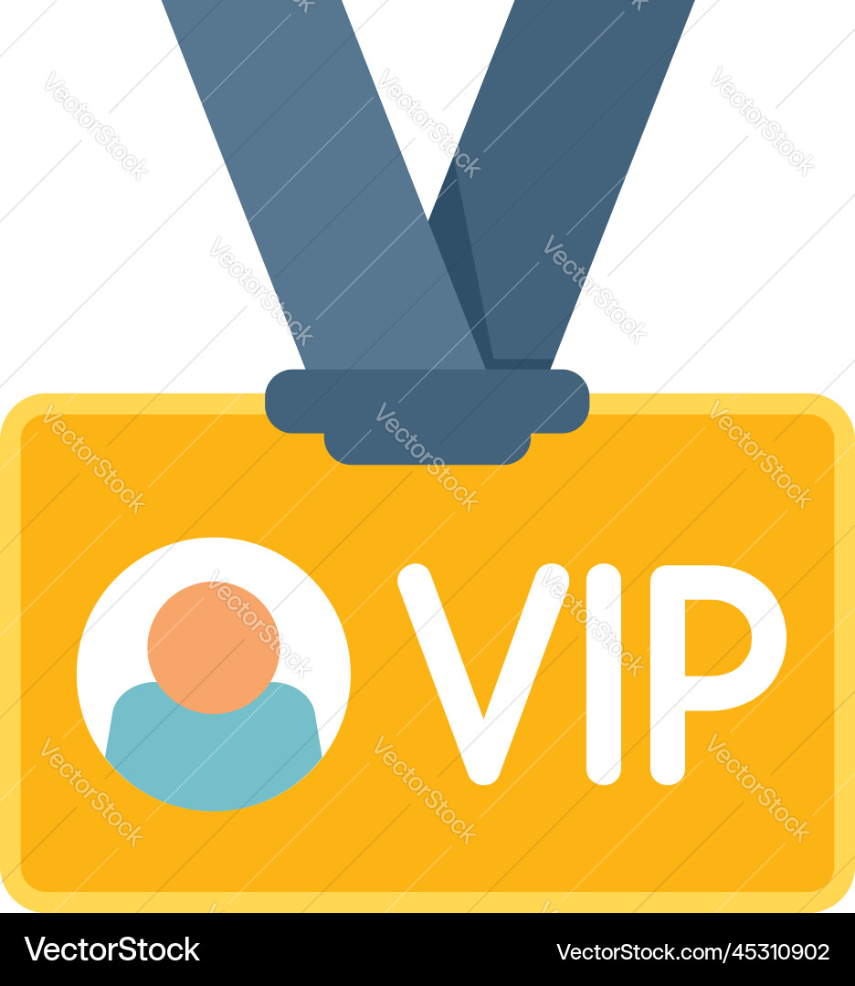 Vip event card icon flat business time Royalty Free Vector