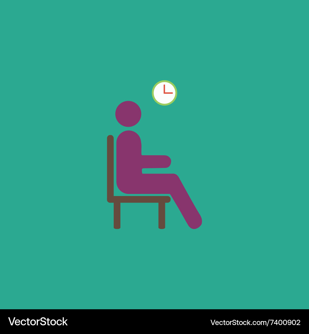 Waiting flat icon Royalty Free Vector Image - VectorStock