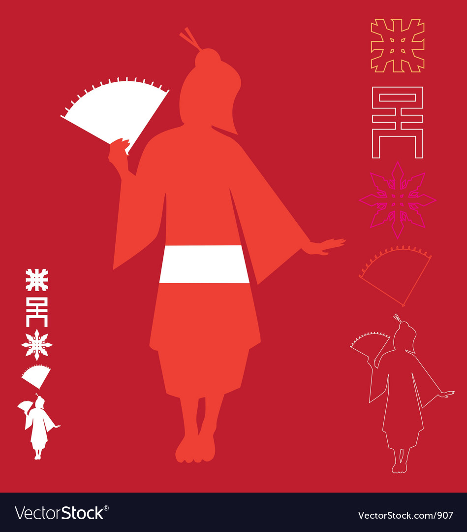 Asian graphic elements Royalty Free Vector Image