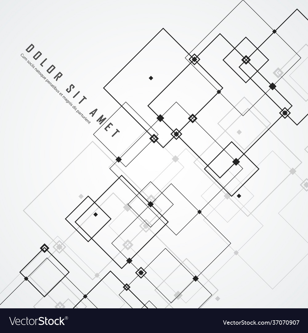 Connections with dots lines black white Royalty Free Vector
