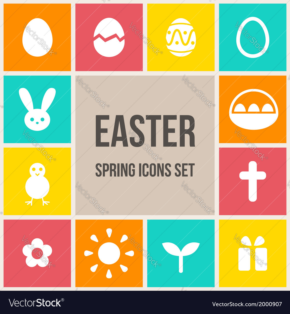 Easter icons set Royalty Free Vector Image - VectorStock