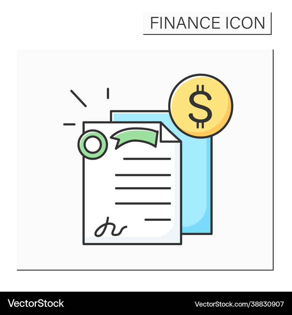 Financial report color icon Royalty Free Vector Image