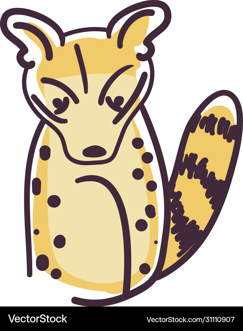 Genet cat cartoon flat style icon design Vector Image