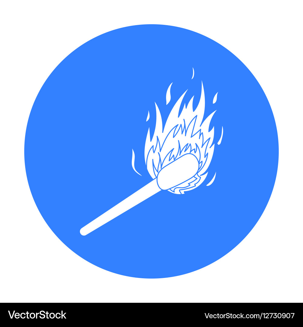Match icon in black style isolated on white Vector Image