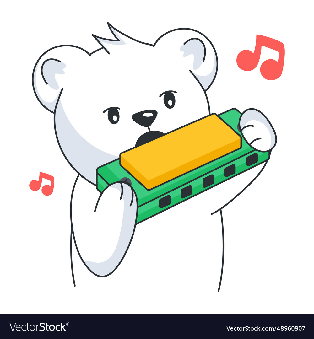 Playing harmonica Royalty Free Vector Image - VectorStock