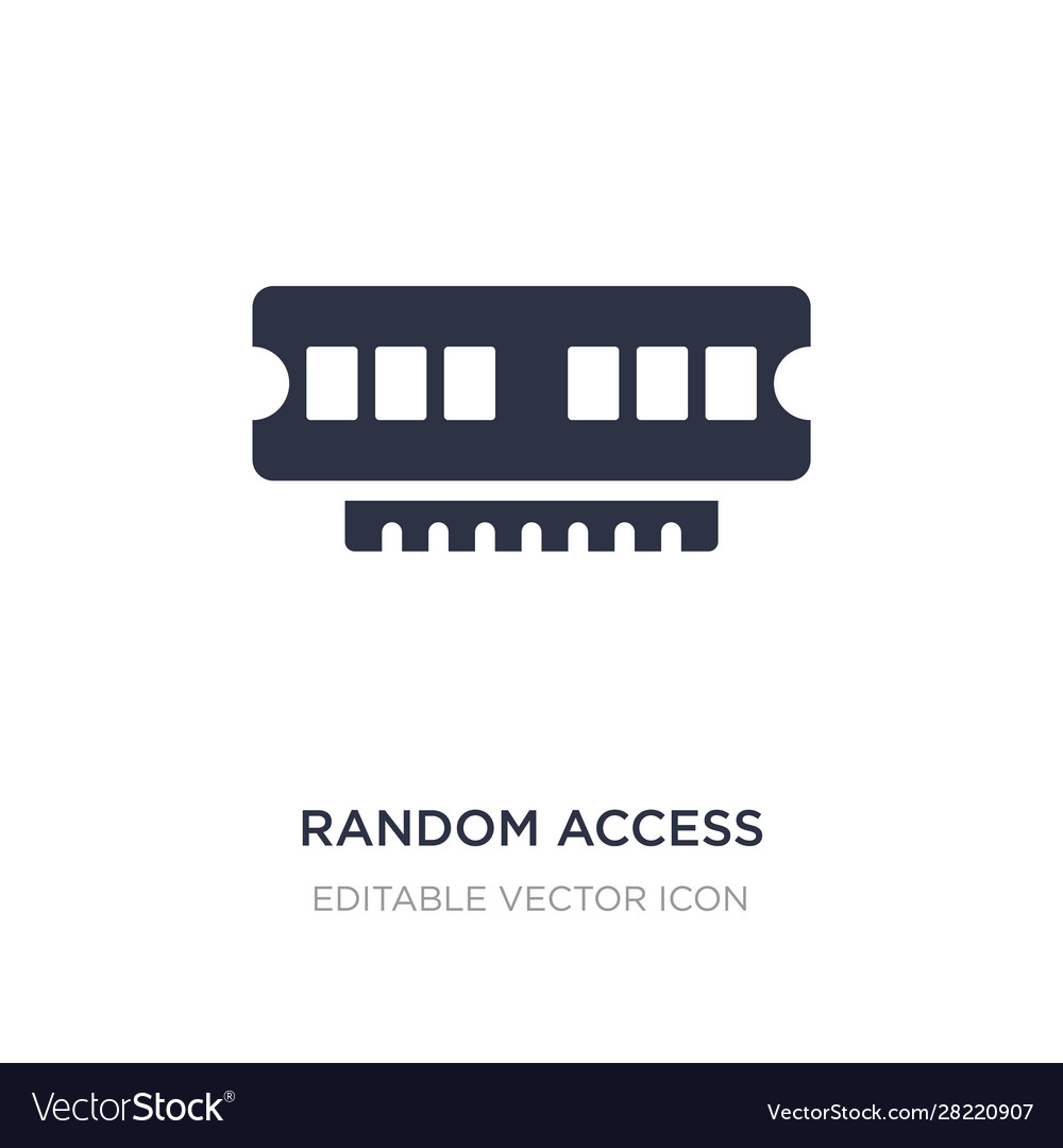 Random access memory chip icon on white Royalty Free Vector